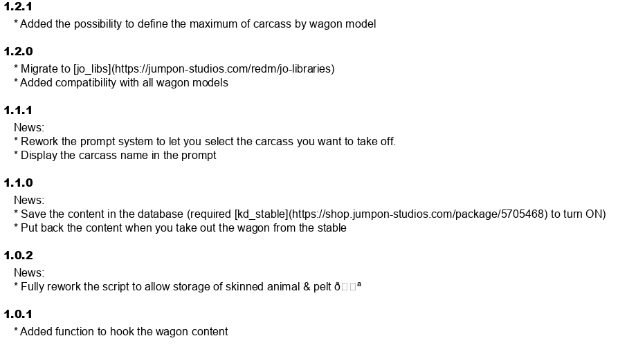 [PAID] Hunting Wagon Carcass & Pelt Storage [saved in db] - RedM ...